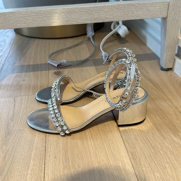 MACH & MACH | Shoes | Mach And Mach Audrey Embellished Metallic Sandals ...